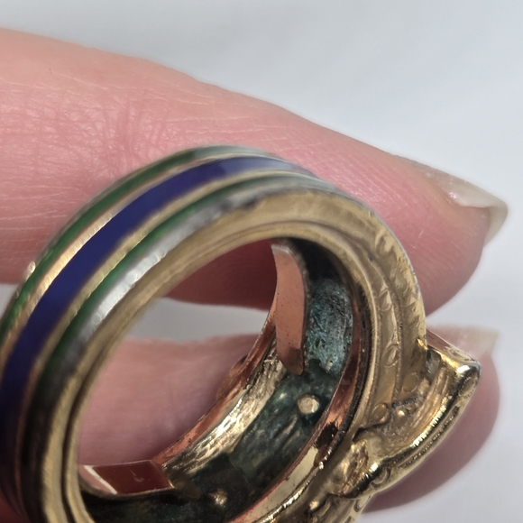 Ciner | Jewelry | Ciner American Designer Enamel Belt Buckle Ring In ...